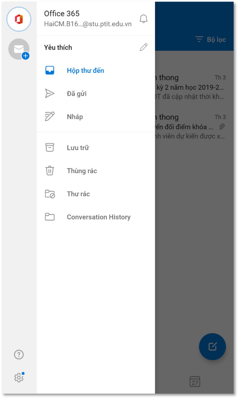 Hướng dẫn sử dụng email – Học viện Công nghệ Bưu Chính Viễn Thông – PTIT