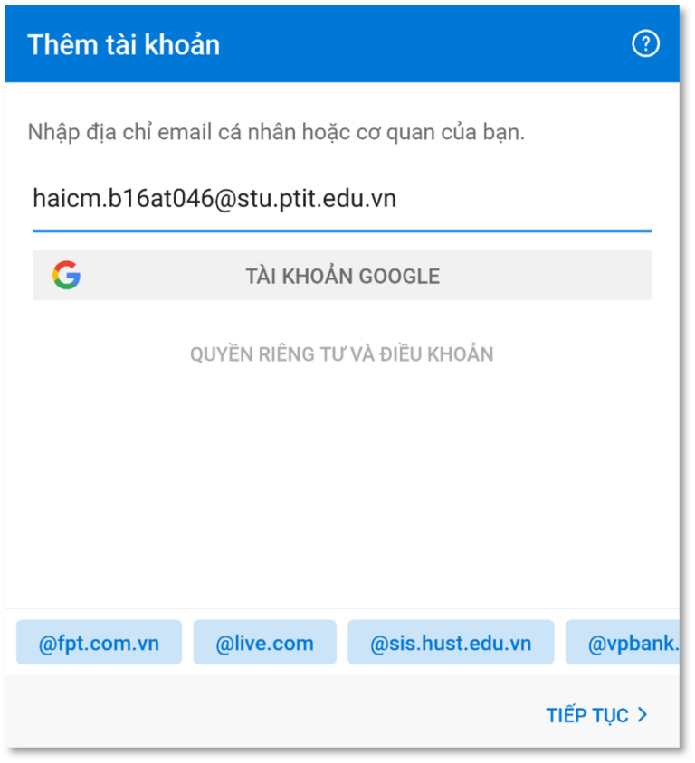 Hướng dẫn sử dụng email – Học viện Công nghệ Bưu Chính Viễn Thông – PTIT